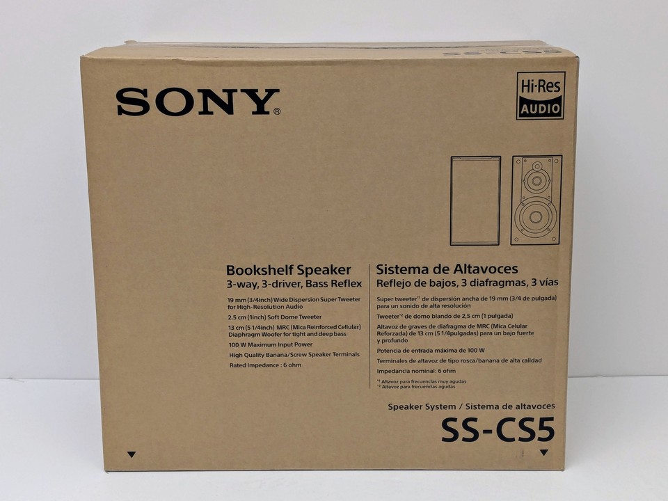 Sony SS-CS5 3-Way 3-Driver Bass Reflex Stereo Bookshelf Speakers New | eBay