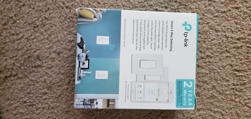 TP-LINK HS210 KASA Smart Wi-Fi Light Switch (3-Way Kit) NEW IN Open BOX ...