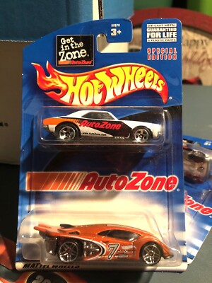 Hot Wheels 2002 Autozone 2 Pack With 67 Camaro All Metal Opening Hood ...