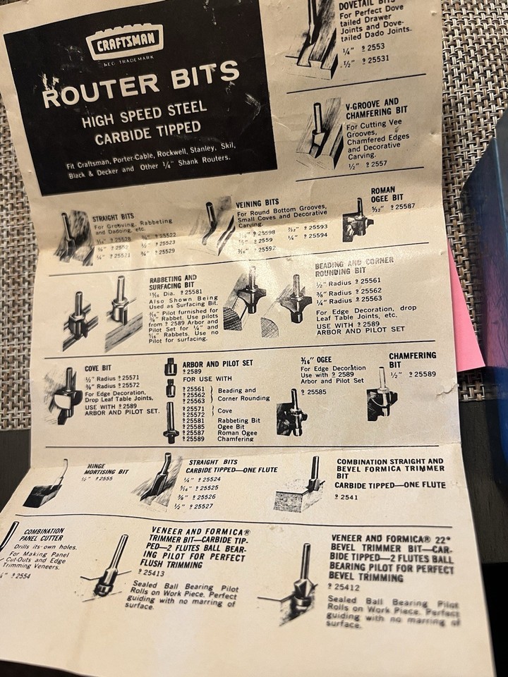 Vintage Sears Craftsman (Crown Logo) Router Bit Kit 9 25518 - 15 of 37 ...