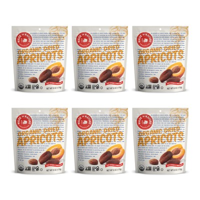 Organic Dried Apricots 6 Ounce Pack of 6 Resealable Bags Healthy Snack ...