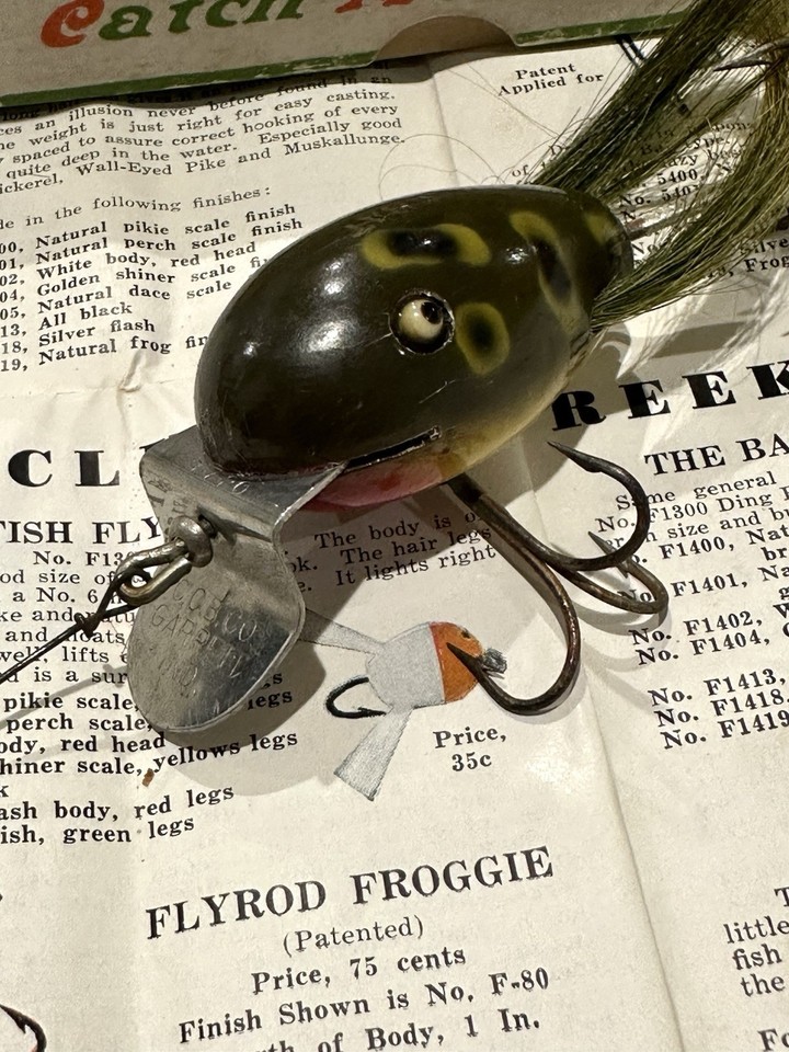 Vintage Creek Chub Dingbat Fishing Lure - Frog Color W/ Original Box ...