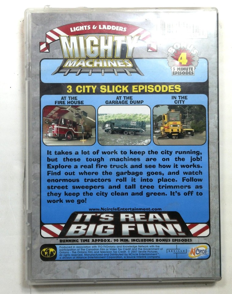 Mighty Machines DVD 2007 Lights & Ladders 90 Minutes Bonus Episodes | eBay