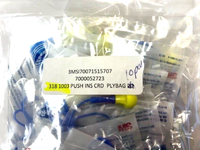3M PUSH-IN CORDED EAR PLUGS NRR 28DB #318-1003 - 10 PAIRS - NEW! | eBay