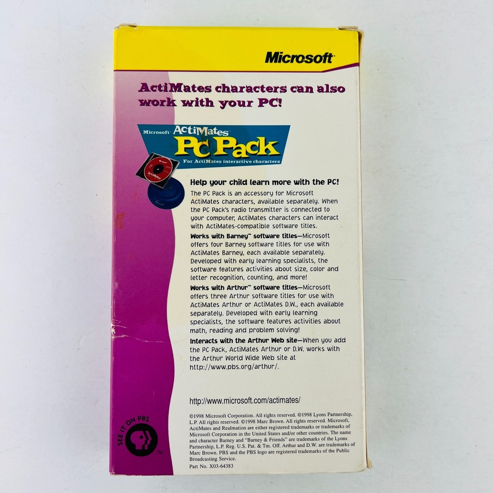 Microsoft Actimates Introductory Video VHS Barney & Friends 1999 VHS ...
