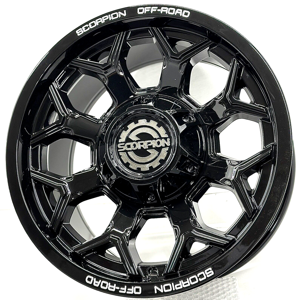 17” Gloss Black Milled Scorpion Defender Wheels fits Ford F150 Raptor ...