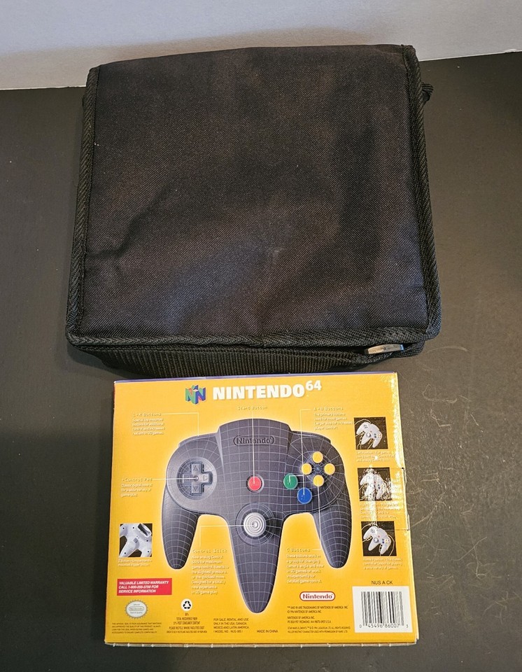 Vtg Official Nintendo 64 N64 Game Console Soft Carry Case & EMPTY ...