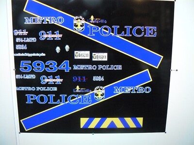 Louisville Kentucky Metro Police Black Patrol Vehicle Decals 1:24 | eBay