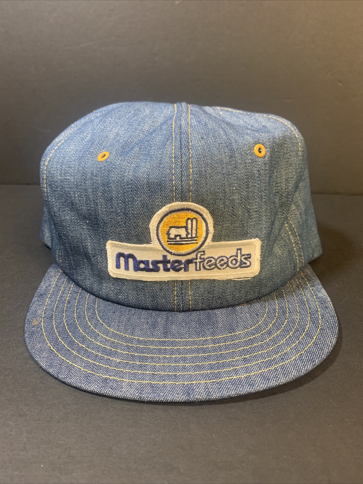 Vintage Master Feeds denim hat Farm Snapback victory … - Gem