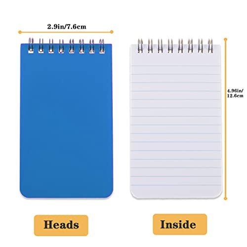 6 Pack 3x5 Inches Pocket Notebook Small Notepad with Top Spiral Spring ...