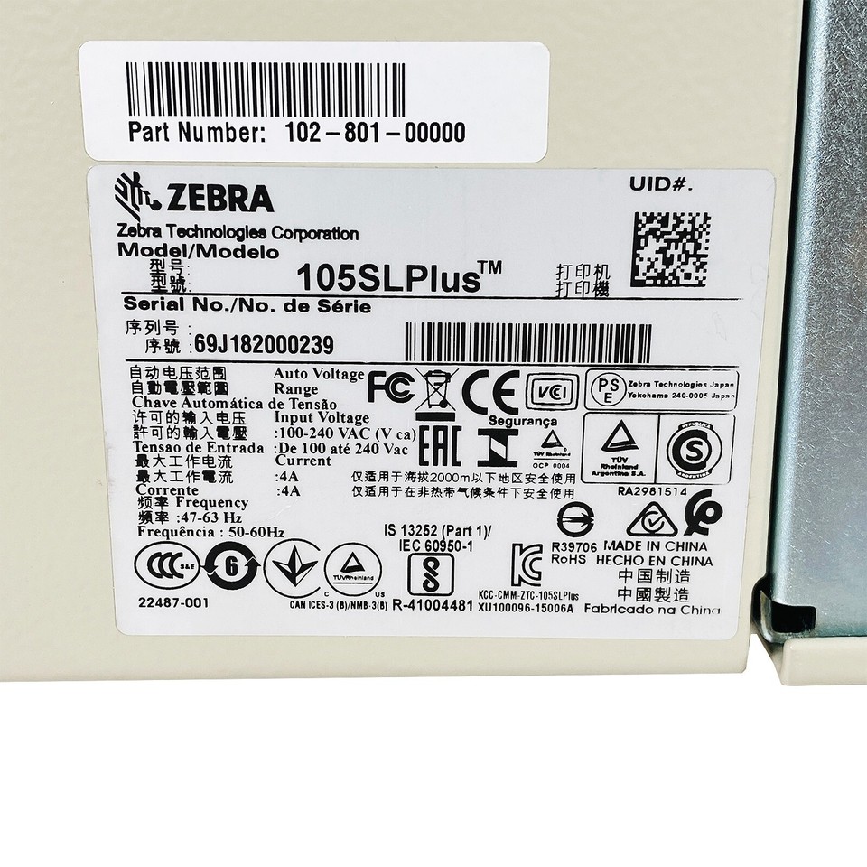 Zebra 105SL Plus Industrial High-speed Labeling Solution for Business ...