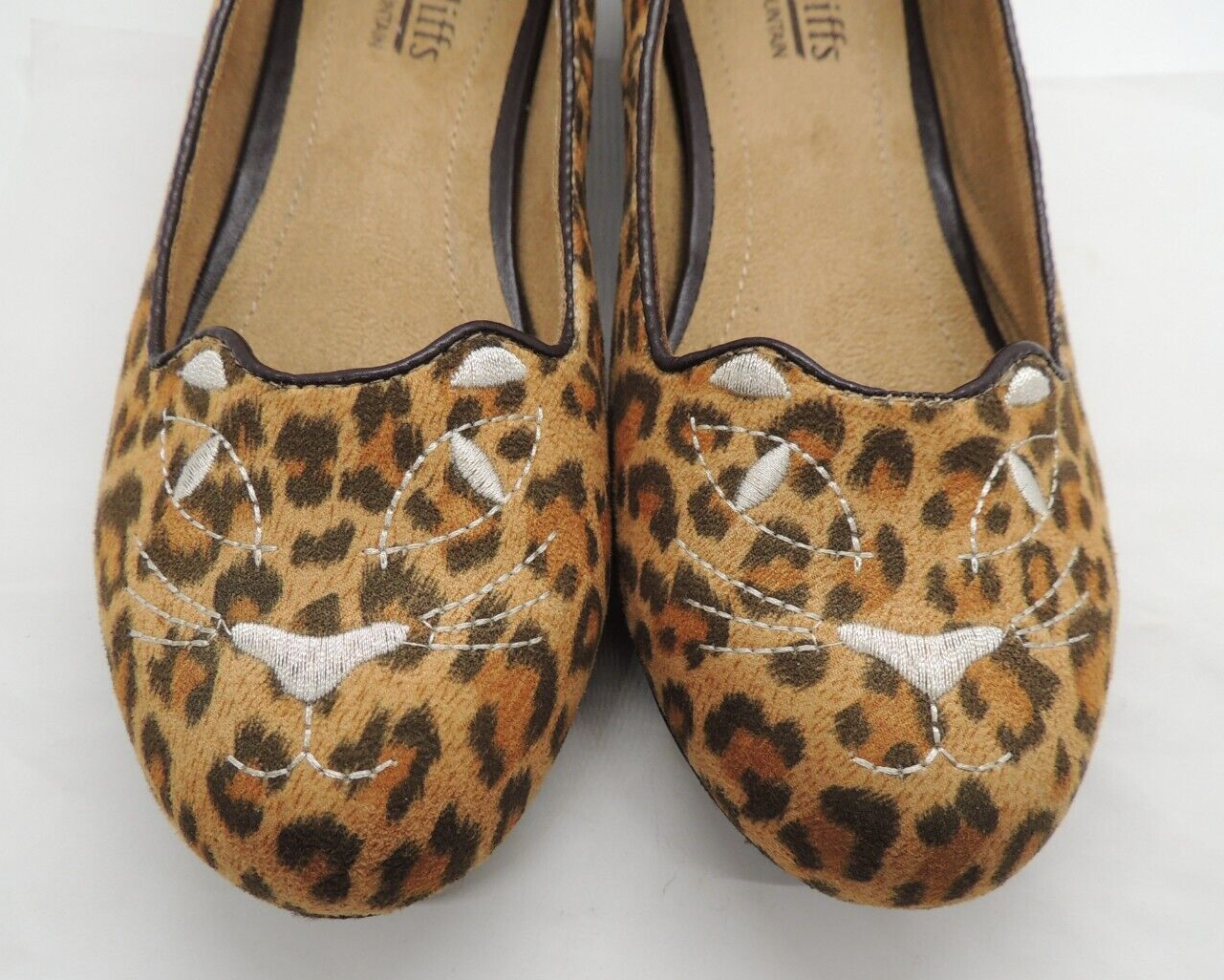 Cliffs By White Mountain Roar Leopard Print Cat Face Shoes Flats Womens ...