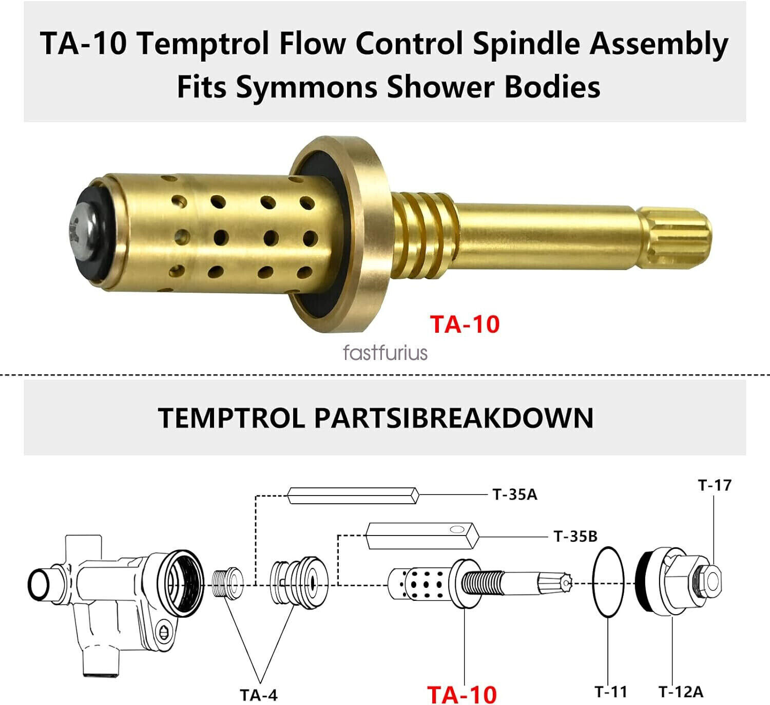 2 pack Spindle Assembly for Symmons TA-10 Temptrol Shower Valves | eBay