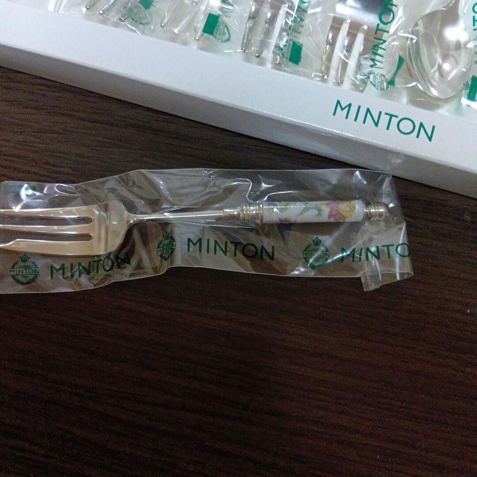 Minton Haddon Hall Green Silver Spoon Fork 10 Set 250527 | eBay