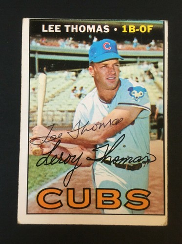 Lee Thomas Cubs signed 1967 Topps baseball card Semi High #458 Auto ...