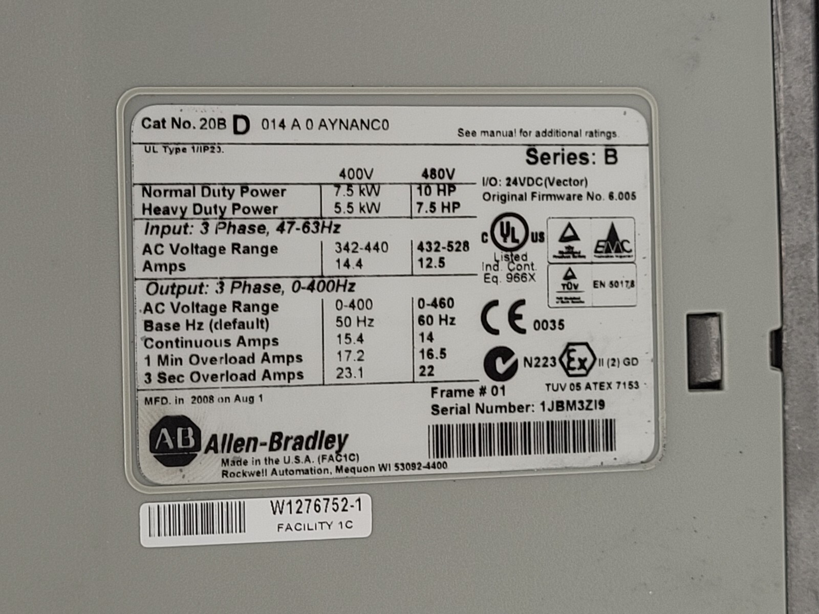 Allen-Bradley 20B D 014 A 0 AYNANC0 Excellent Condition | eBay
