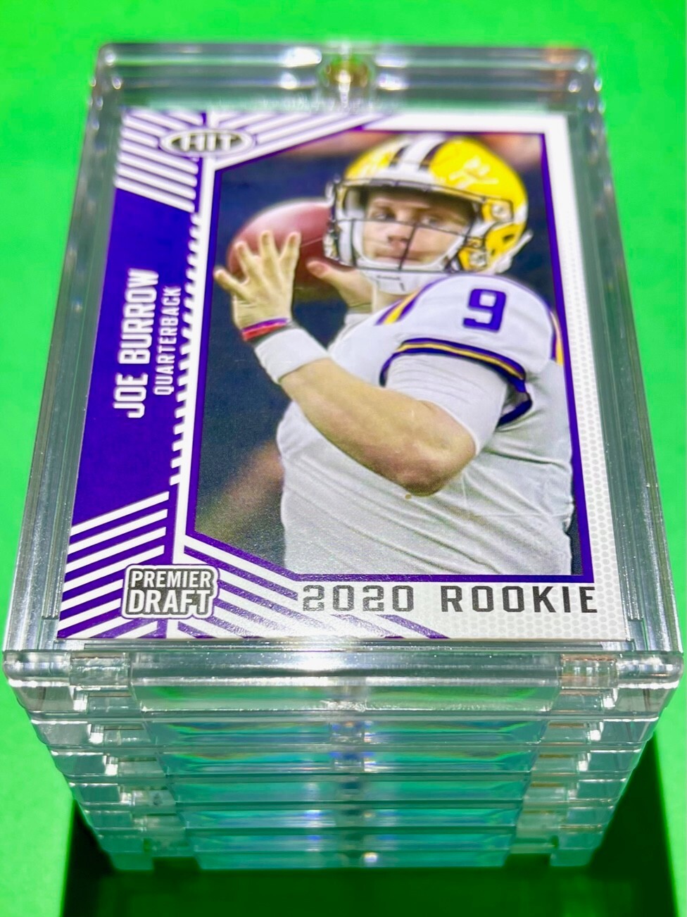 Joe Burrow RARE PURPLE ROOKIE SAGE HIT PREMIER DRAFT 2020 INVESTMENT RC ...