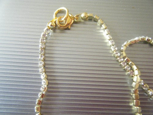 Delicate Rhinestone Gold Plate Cup Chain Necklace Single Chain Super ...