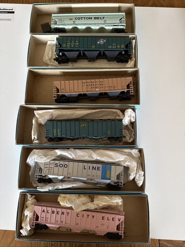 Set Lot 6 Athearn HO Scale 54’ Plus Grain Hopper Car and Boxes | eBay