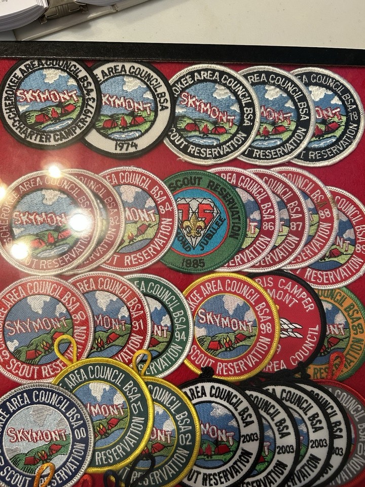 Boy Scout Cherokee Area council camp Skymont 1973 2010 33 pcs all mint ...