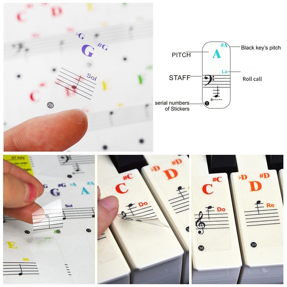 Piano Stickers Stickers Colorful Piano Keyboard Piano Keyboard Stickers ...