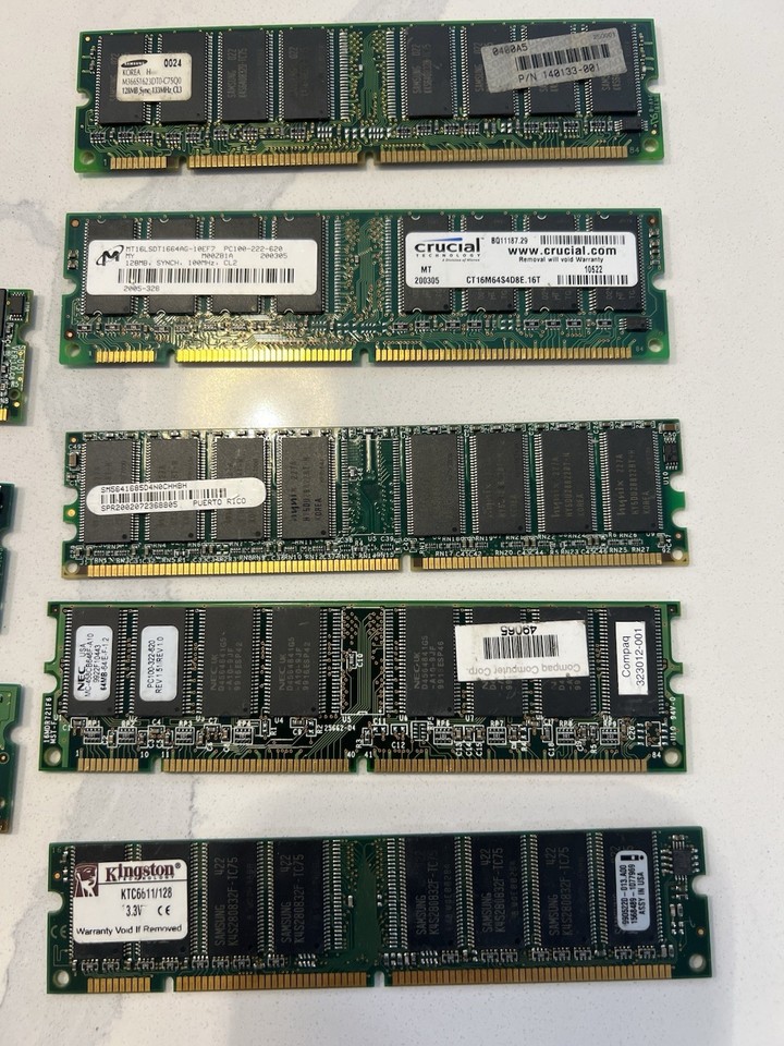 Samsung Crucial Kingston Micron DDR SDR SDRAM DIMM SO-DIMM RAM Lot of 8 ...