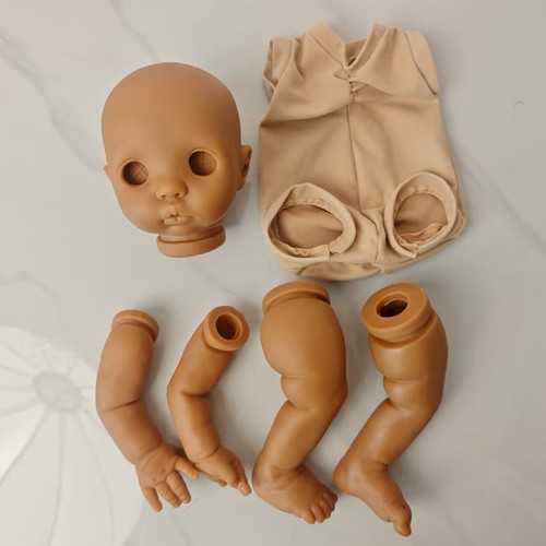 16in Unpainted Black Skin Reborn Baby Doll DIY Kit Toddler Cloth Body ...