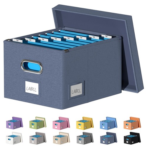 File Organizer Collapsible Storage Box for Office File Box with Lids ...