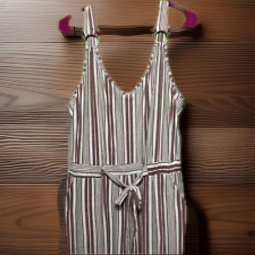 DEREK HEART Romper Jumpsuit Women XL Pink/Sleeveless Pockets white ...