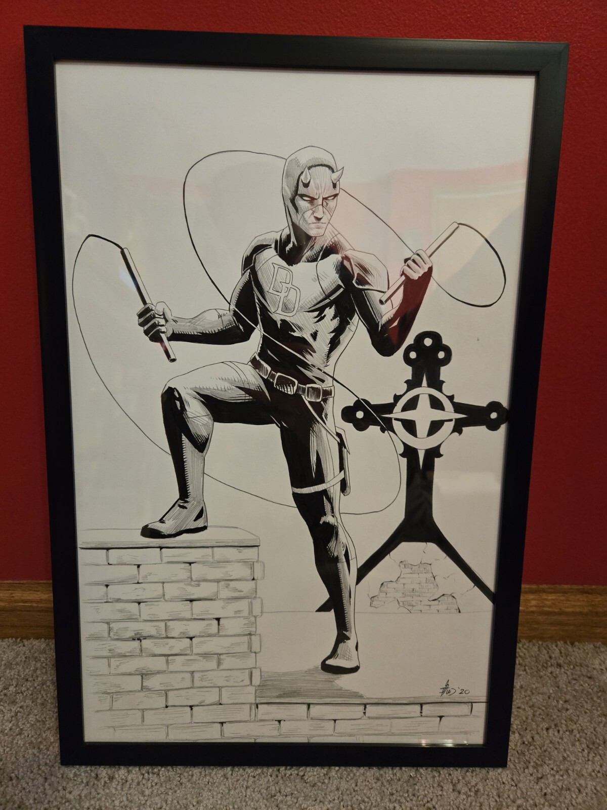 11x17 Daredevil Original Art By Gus Mauk With Frame | eBay