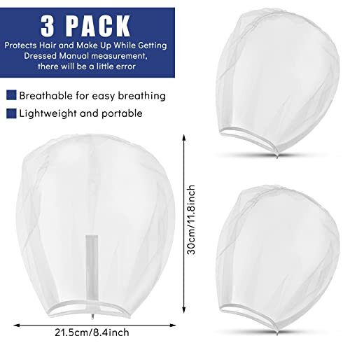 3 Pieces Makeup Protector Hood Nylon Chiffon Makeup Hood Zipper Closure ...