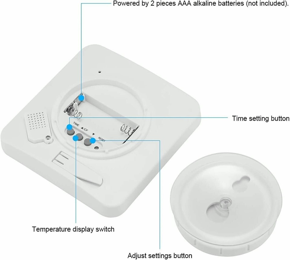 Bathroom Digital Shower Clock Timer Alarm Temperature Meter Humidity ...