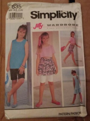 2 Simplicity Patterns #7835 & 8442 - Girls Size AA (7-10) Shorts, Tops ...