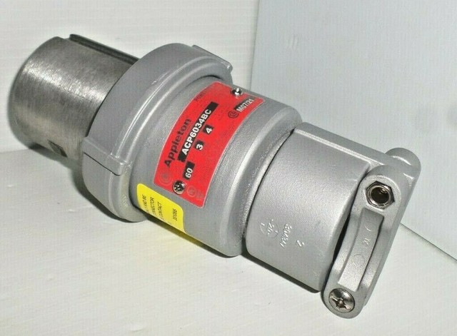 Appleton ACP6034BC 60A 4 Pole Metallic Clamping Ring Plug for sale ...