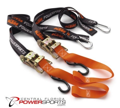 NEW KTM Soft Tie Down Straps w/ Rachet Orange/Black 1.5" wide Tiedowns ...