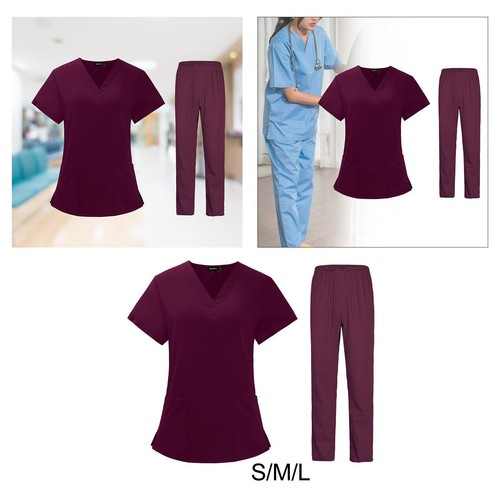 Woman Nurse Scrubs Set Uniform Red Nurse Costume for Female Shrink ...