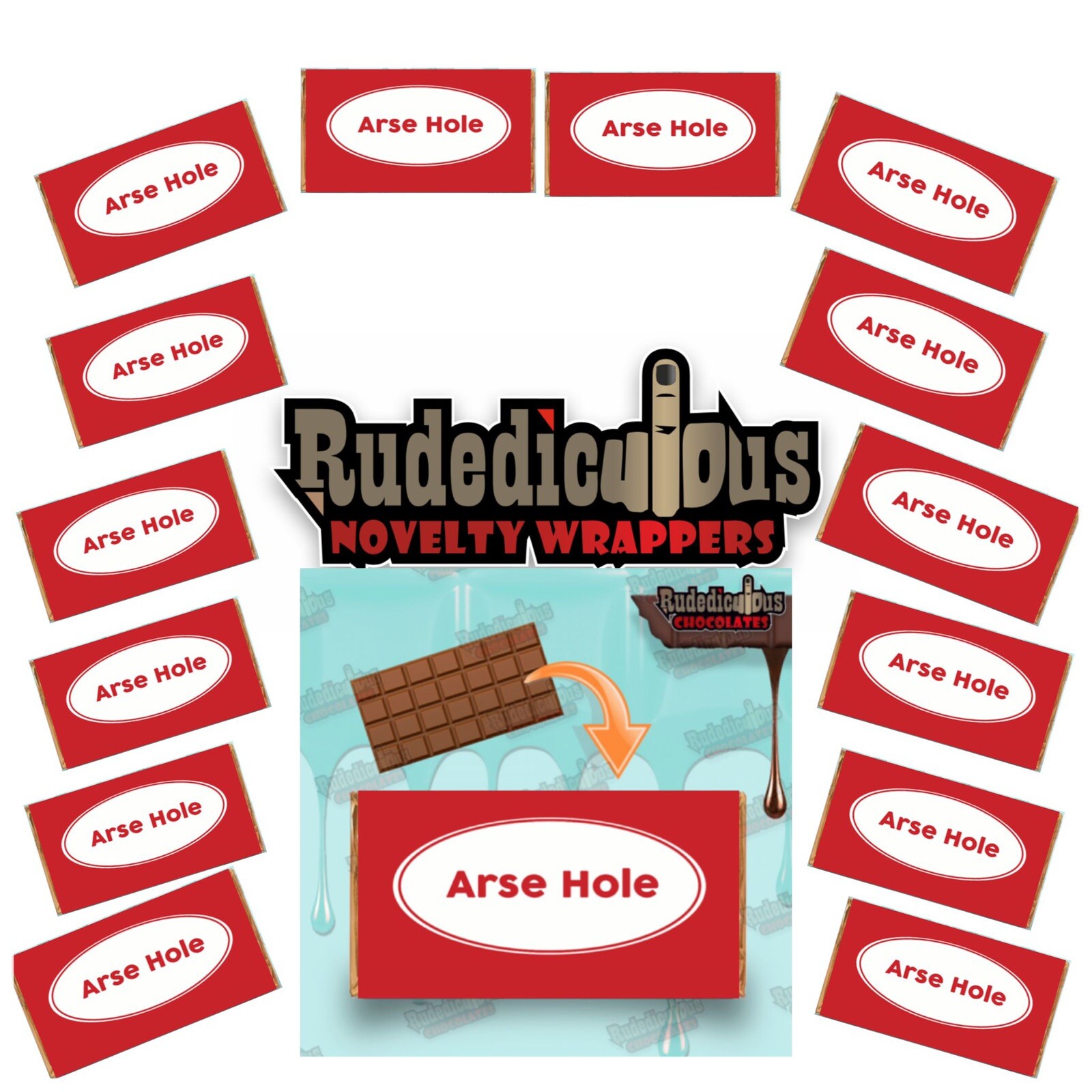 Rude Chocolate Bar Wrapper Novelty Joke Funny Gift Birthday EASTER ...