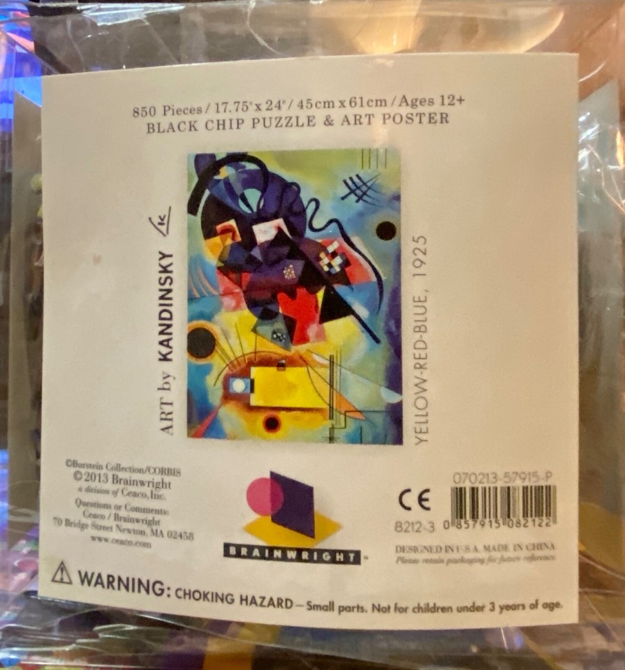 Brainwright ART BY Kandinsky YELLOW RED BLUE 1925 850pc Jigsaw Puzzle ...