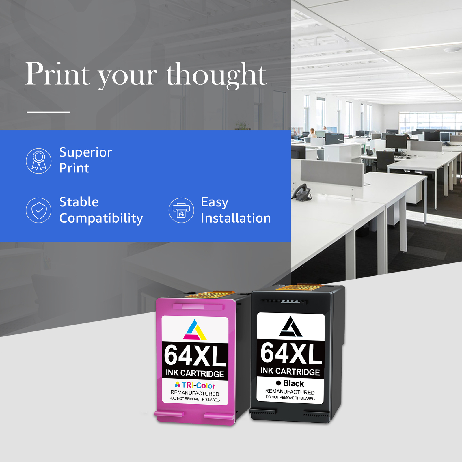 Black Color Ink Cartridge For HP 64XL 64 XL Envy Photo 7855 7858 7155 ...