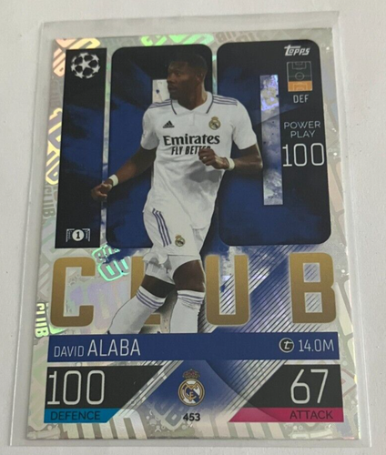 Carte Card Carta 100 CLUB David ALABA Real Madrid Topps Match Attax ...