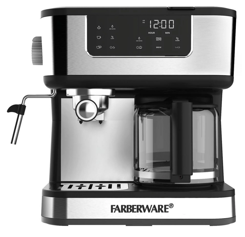 NEW Farberware Dual Brew 10-Cup Coffee & Espresso Maker Touchscreen ...