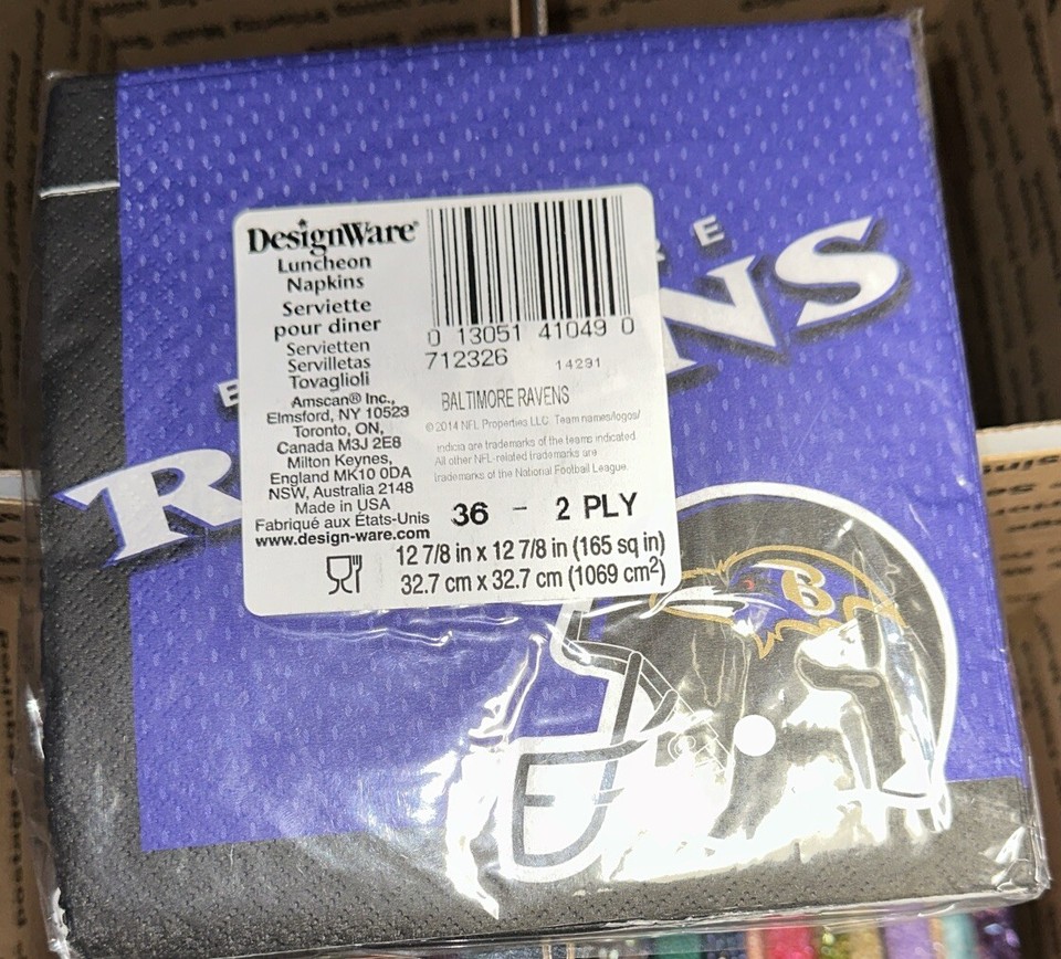 NFL BALTIMORE RAVENS 36 ct each, 2-Ply NAPKINS FOOTBALL Party Supplies ...