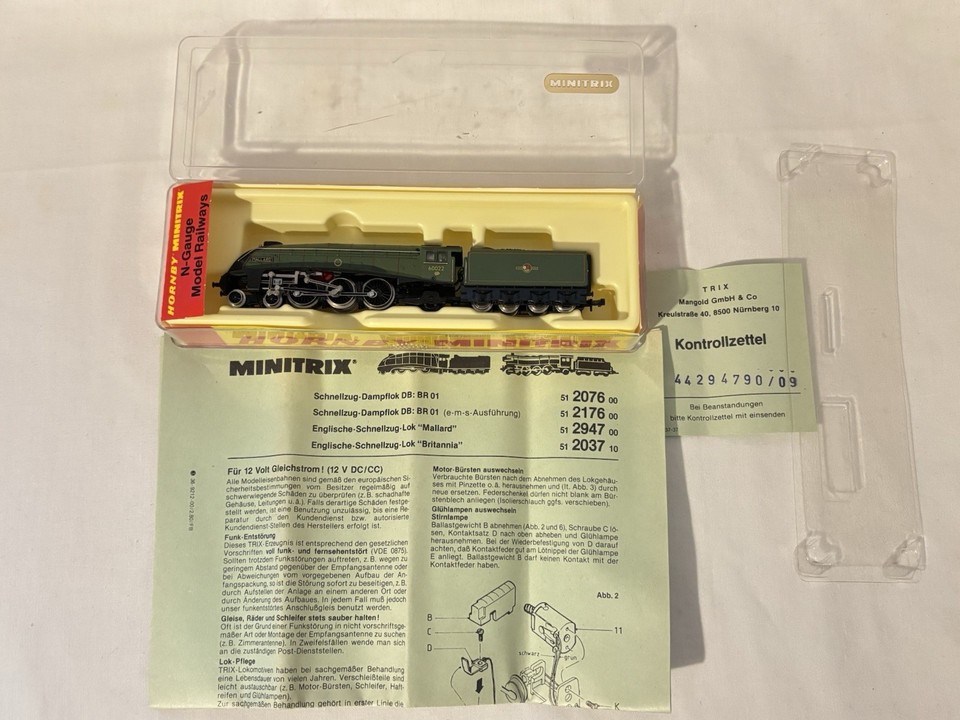 Hornby Minitrix N Scale LNER Mallard 60022 Steam Locomotive Tested With ...