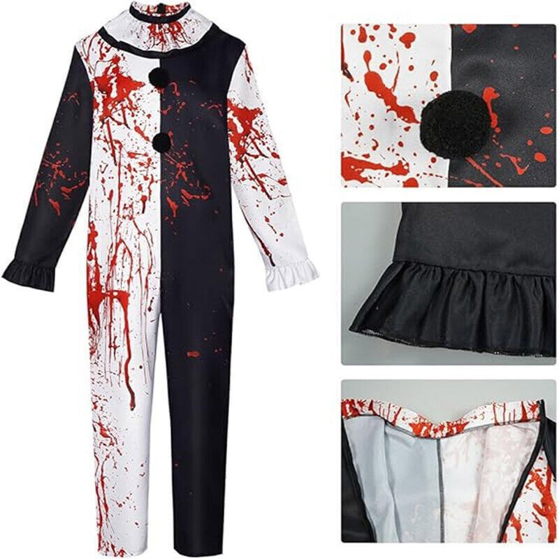 Joker Costume Halloween Jumpsuit Dress Bloody Terrifier 3 Art the Clown ...