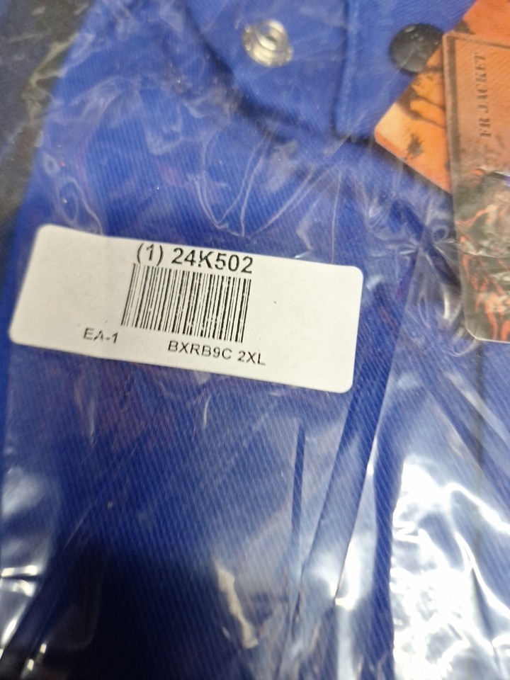 NEW Black Stallion BSX BXRB9C Blue FR Welding Jacket w/Blue BLACK Flames 2XL | eBay