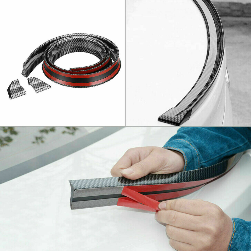 Universal Carbon Fiber Spoiler Wing Rear Sunroof Window Tail Lip Trim ...