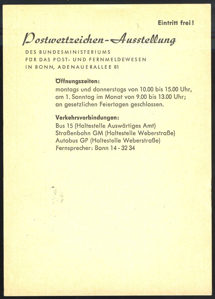 Postkarte Postwertzeichen-Ausstellung mit SABRIA'70 SSt Bonn 5.10.1970 ...