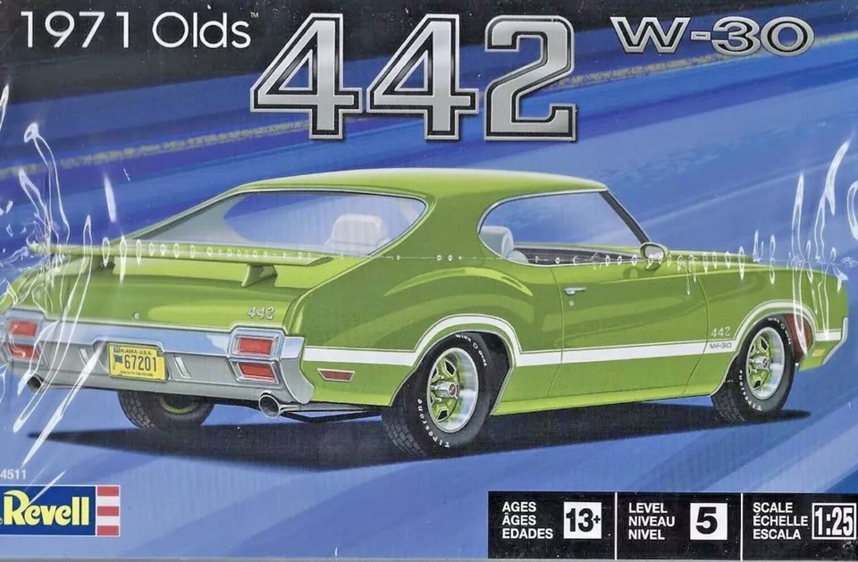 Revell 1971 Olds 442 W30 Model 1/25 Factory Sealed Muscle Car Cutlass ...