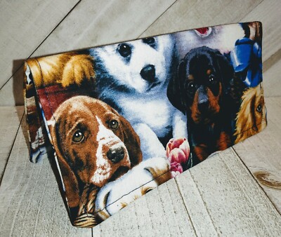 WALLET Puppies Dogs Debit Card Registry DOGS Coupon Holder Fabric ...