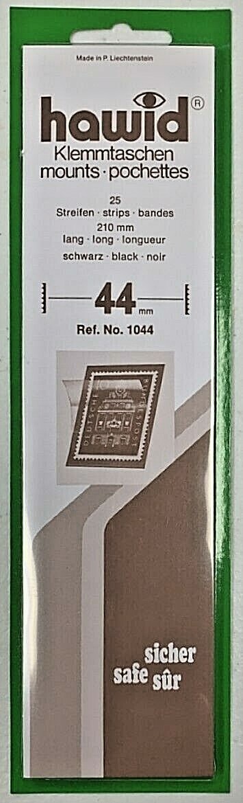 Hawid Stamp Mounts 25 Strips, Black Background, 210mm x 44mm | eBay